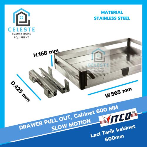 Jual VITCO Drawer Pull out/Rak Panci Tarik Serbaguna SlowMo Stainless ...
