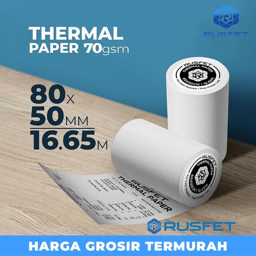 Jual Paper Thermal Kertas Termal Printer Struk Kasir Barcode RUSFET ...