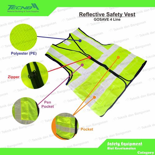 Jual Rompi Jaring Kerja Mekanik Safety Gosave 4 Line Orange Hijau ...