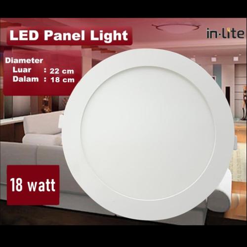 Jual LED PANEL INBOW IN-LITE BULAT 18 WATT PUTIH DOWNLIGHT INLITE ...