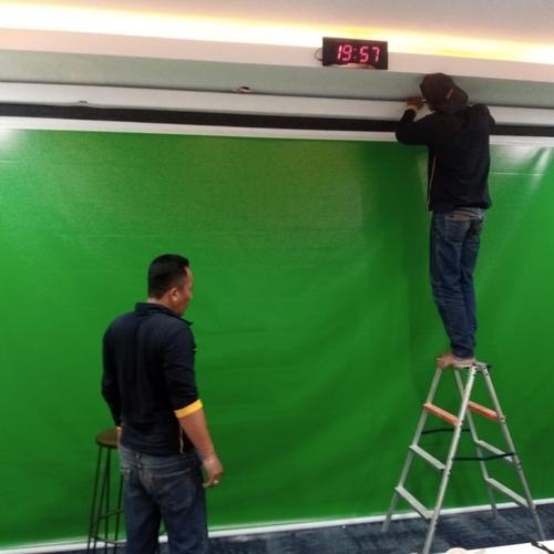 Jual Layar Green Screen Elektrik 200Cm x 200Cm Motorized Green Screen ...
