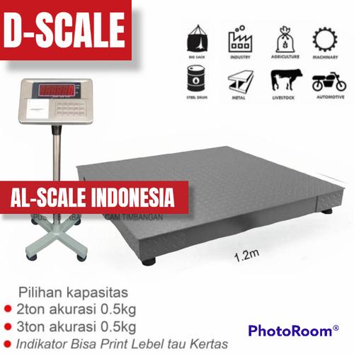 Jual Timbangan Lantai Digital D-SCALE Printer 1m x 1m 1ton -2ton Print ...