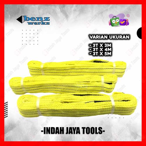 Promo BENZ Webbing Sling Belt 3 TON Kuning - Tali Angkat Double Ply - 3T X 4M - Kota Bandung ...
