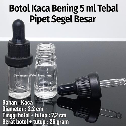 Jual Botol Kaca Pipet 5 ml Bening BigCap/ Botol 5ml Pipet Segel Tutup ...