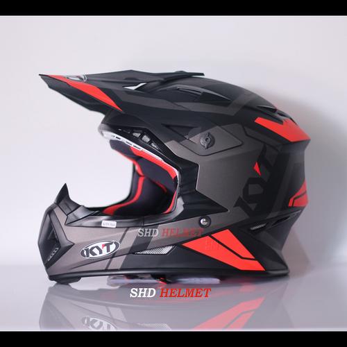 Jual Helm KYT Jumpshoot Seri 3 Black Red Doff KYT Cross Trail Trabas ...