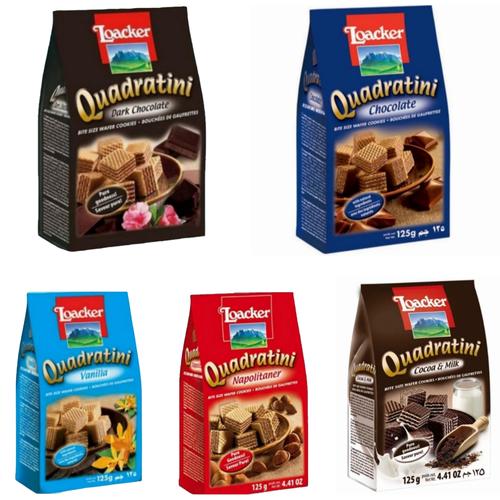 Jual Loacker Quadratini 125gr Wafer Biskuit Dark Chocolate All Varian ...