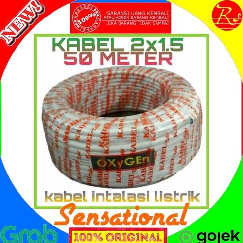 Jual Kabel Listrik 50 Meter Ukuran 2x1,5 Kawat Oxygen Kabel Isi 2 Kawat ...