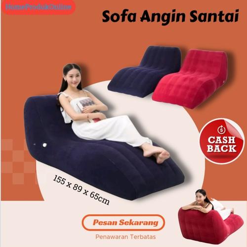 Jual Sofa Bed Tiup Angin Tempat Tidur Duduk Santai Portable - Merah ...