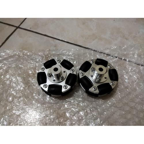 Jual Roda Omni Wheel Omniwheel 60mm Rubber Roller Aluminum Body Hub 6mm ...