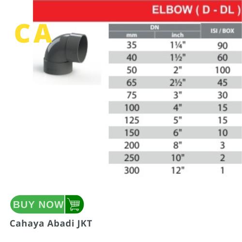 Jual SAMBUNGAN PIPA AIR ELBOW / KNEE PVC RUCIKA 3IN / 3" D - Jakarta ...