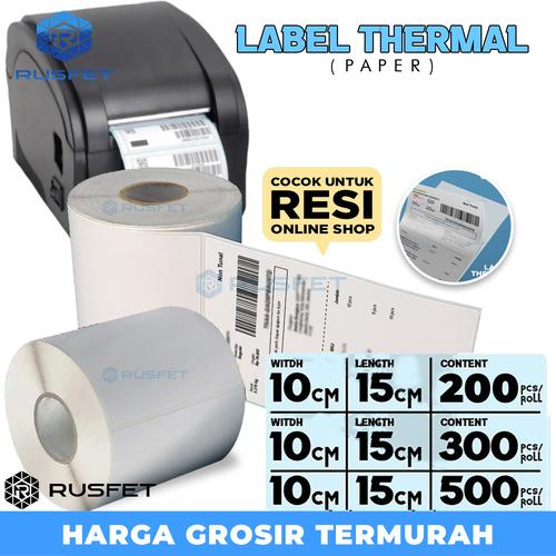 Jual Label Kertas Sticker Thermal Resi Paper stiker printer barcode POS - Label 10x10 500 - Kota ...