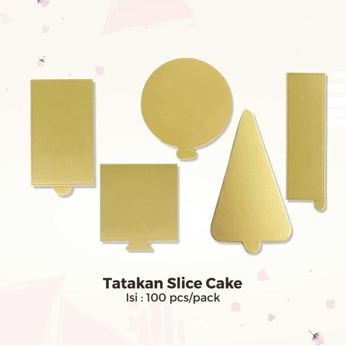 Jual Gold Paper Slice Cake / Alas Kertas Emas Kue Potong / Alas Kertas ...