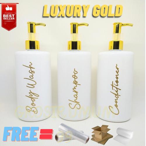 Jual Botol Sabun Cair Pump Putih Gold Aesthetic 500ml Luxury - LUXURY ...
