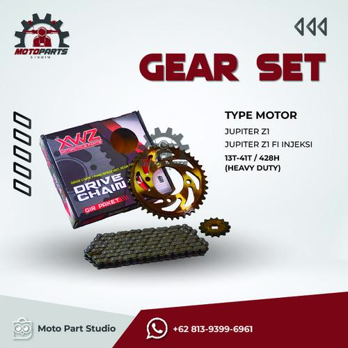 Promo GEAR GIR SET GIR PAKET JUPITER Z1 JUPITER Z1 FI 13 41T 428H HEAVY ...