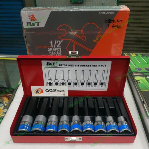 Jual Hex bit set 9 pc iwt - kunci sok L set (H4-19) panjang 100 mm DR 1 ...