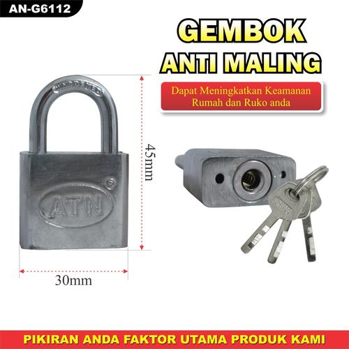 Jual Gembok Silver Gembok Rumah Pendek 30mm 40mm 50mm 60mm G6112 G6113 ...