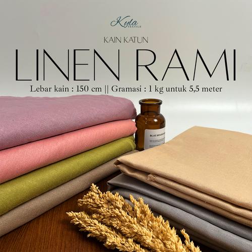 Jual 1/2 METER KAIN KATUN LINEN RAMI BAHAN KULOT KEMEJA - Baby Pink ...