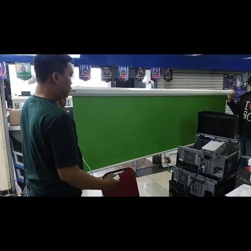 Jual Screen Projector Green Screen Motorized Lebar 300Cm x Tinggi 300Cm ...