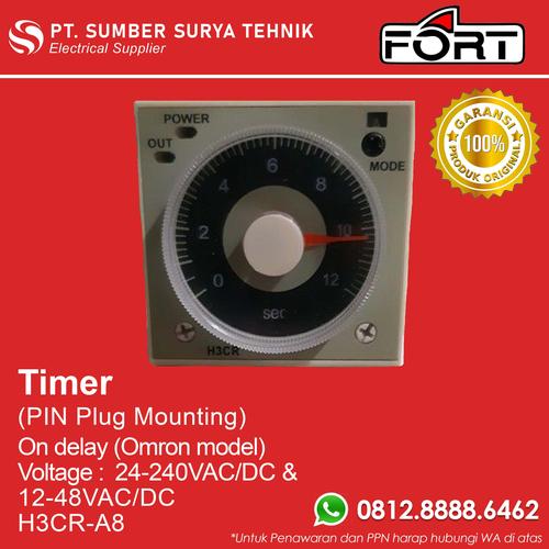 Jual Timer (PIN Plug Mounting) H3CR-A8 On delay (Omron Model) FORT - 24 ...