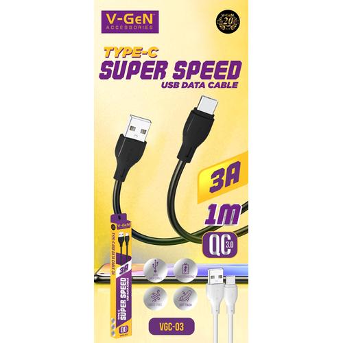 Jual Kabel Data USB Type C V-GeN VGC-03 Fast Charging QC3.0 3A 1 Meter ...