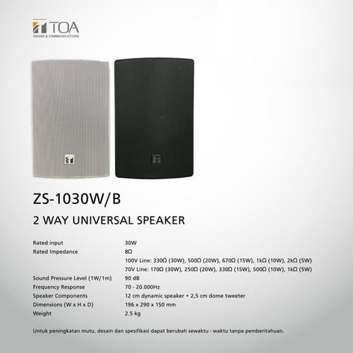 Promo TOA Colum Speaker ZS-1030W/B Universal Speaker Cicil 0% 3x - Kota ...