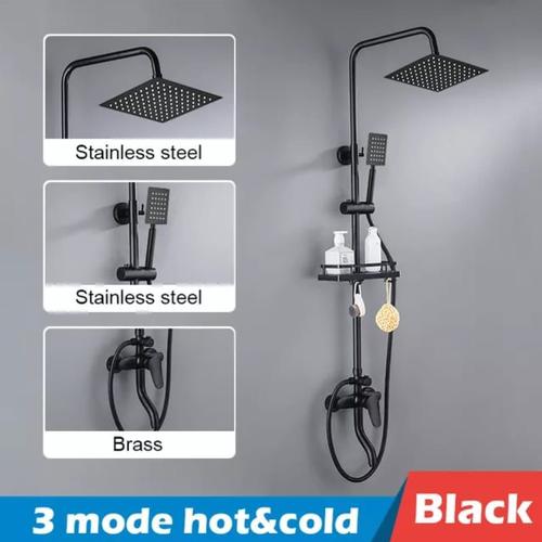 Jual WALL SHOWER COLOM HITAM PANAS DINGIN / SHOWER SET MIXER HITAM ...