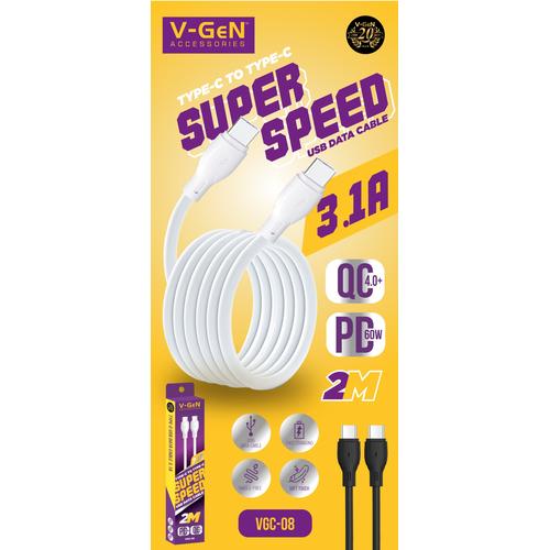 Jual Kabel Data V-GeN VGC-08 Type C to Type C QC 4.0 PD 60W 3.1A 2 ...
