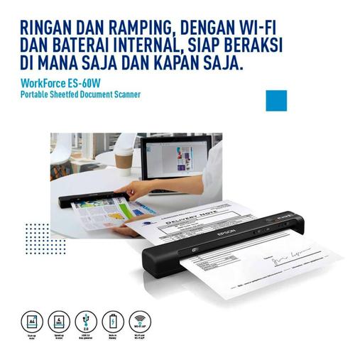 Jual SCANNER EPSON WorkForce ES-60W PORTABLE - Wifi -Battery - A4/F4 ...