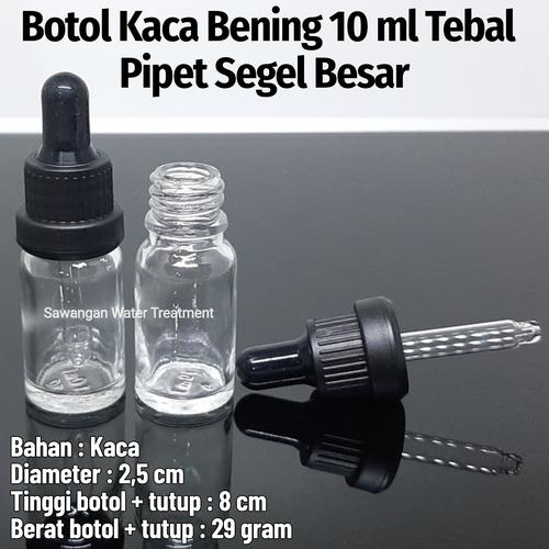 Jual Botol Kaca Pipet 10 ml Bening Big / Botol 10ml Pipet Segel Tutup ...
