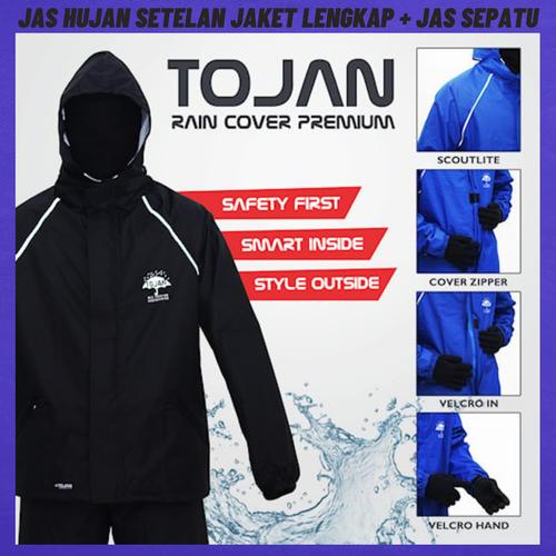 Jual Jas Hujan Raincoat Jacket Anti Air TOJAN Bonus JAS SEPATU - Hitam ...