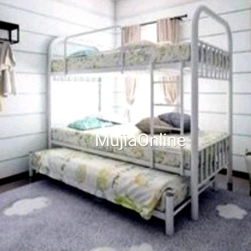 Jual Ranjang Besi Susun 3 Divan Tingkat Tiga Kuat Upper Bunk Bed Modern ...