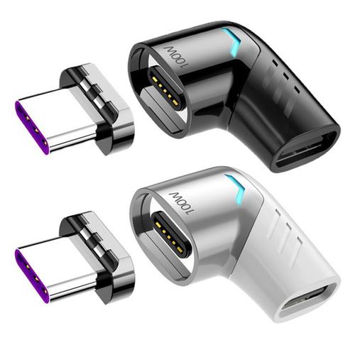 Jual L Shaped Connector PD 100W USB C Female to Type-C Magnetic Adapter ...