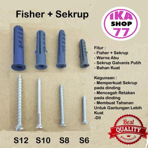 Jual Fisher Gypsum S6 S8 S10 Skrup Baud Dingding Tembok Tutup Sekrup ...