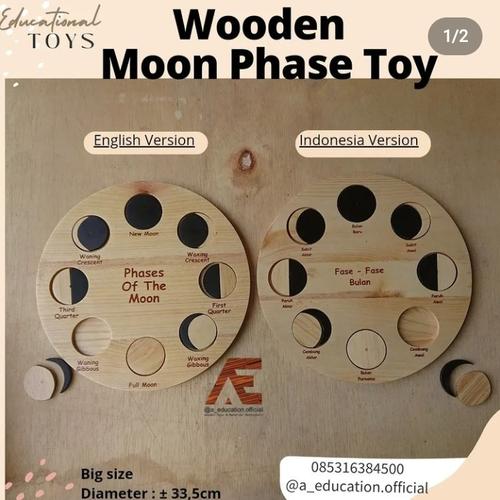 Jual phases wooden moon phases of the moon toys fase bulan - bulan+card ...