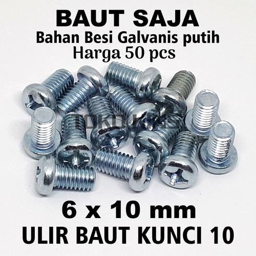 Jual Baut kepala obeng plus 6mm 6 x 10 mm JP M6 x 10 per 50 pcs - Jakarta Barat - TOKO KINS ...
