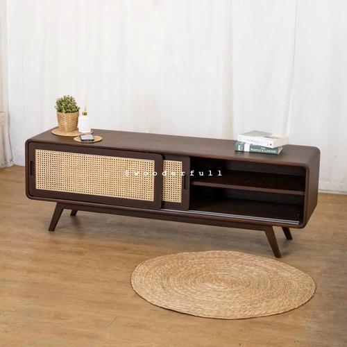 Jual Meja Tv minimalis kayu jati rotan pintu sliding - Kab. Jepara ...