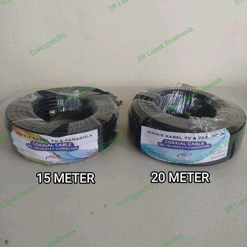 Jual MATRIX KABEL ANTENA TV /PARABOLA RG6 + 2 F KONEKTOR + JACK ANTENA MALE - 15 METER - Kota ...