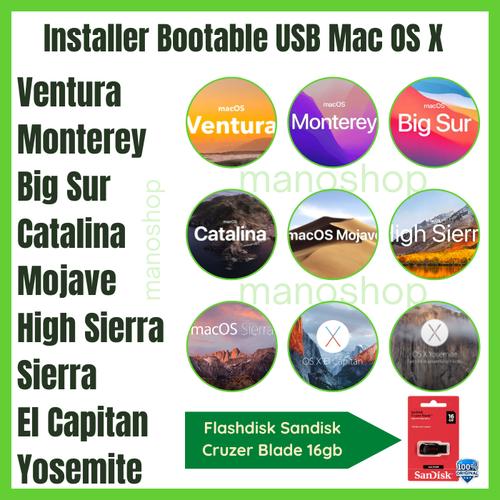 Jual Installer Bootable USB Mac OS X Monterey BigSur Catalina Mojave ...