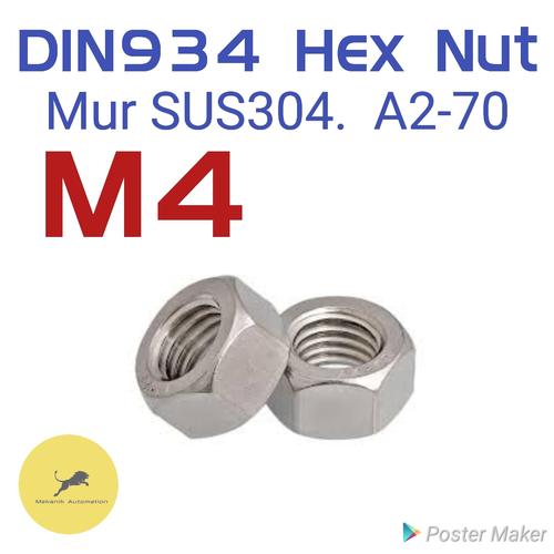 Jual Mur M4 Stainless 304 A2 DIN934 - Jakarta Timur - Mekanikautomation ...