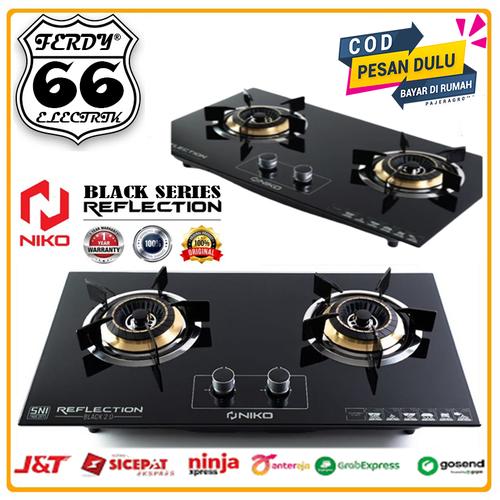 Jual KOMPOR GAS KACA TANAM/BIASA NIKO REFLECTION BLACK SERIES - 2 ...