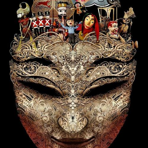 Jual hiasan dinding lukisan cetak topeng tradisional plus bingkai uk85× ...