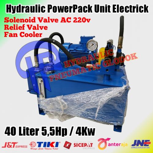 Jual Hydraulic PowerPack 5,5Hp 40Liter Electrick Solenoid+Relief+Fan ...