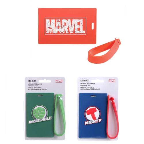 Jual MINISO Tempat Name Tag - MARVEL Rectangle Luggage Tag - Biru ...
