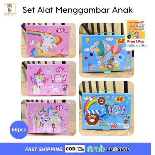 Jual Set alat mewarnai anak alat tulis crayon art set 68 pcs termurah ...