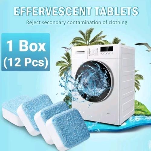 Jual CLEAN SQUARE TABLET DETERGEN PEMBERSIH TABUNG MESIN CUCI ISI 12 ...