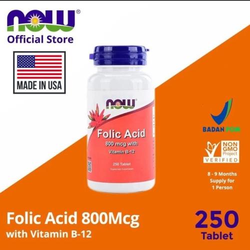 Jual Now Vitamin Folic Acid 800 mcg B 12 250 Tablet - Kab. Tangerang ...