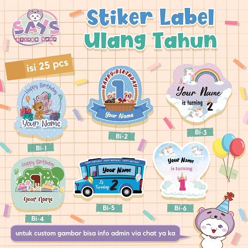 Jual Cetak Stiker Label Ulang Tahun / Birthday Sticker Custom (isi ...