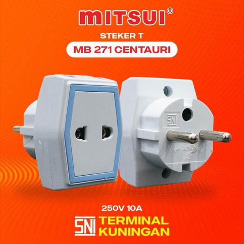 Jual Steker T 271 Colokan Cabang 3 Model Datar Stop Kontak Terminal ...