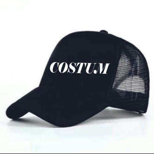Jual topi polos jaring kombinasi hitam putih custom desain bisa by chat ...