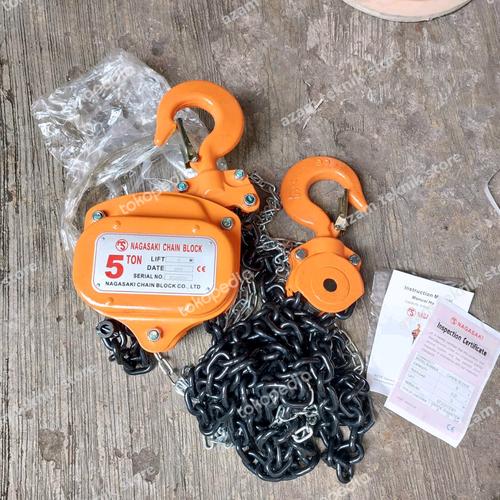 Jual takel nagasaki 5 ton x 7 meter chain block original made in japan ...